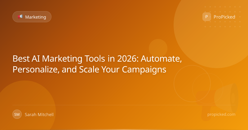 Best AI Marketing Tools in 2026: 15 Tested & Ranked | ProPicked