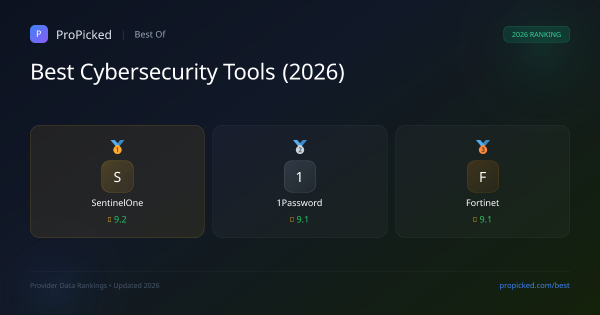 Best Cybersecurity Tools 2026: 18 Editorial Picks Compared | ProPicked
